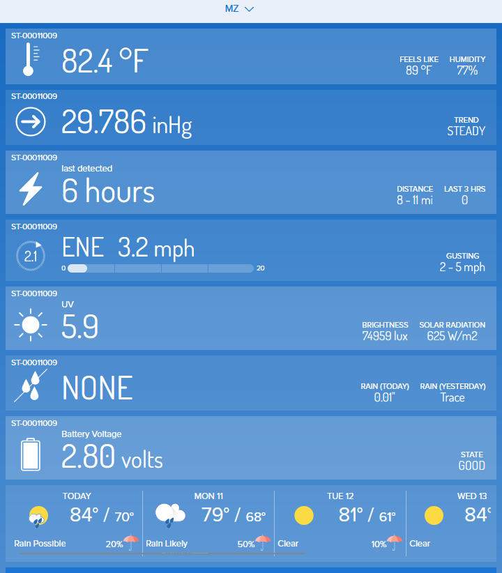 Creating a Slack Bot for Tempest Weather Station | Matt Zaske Online